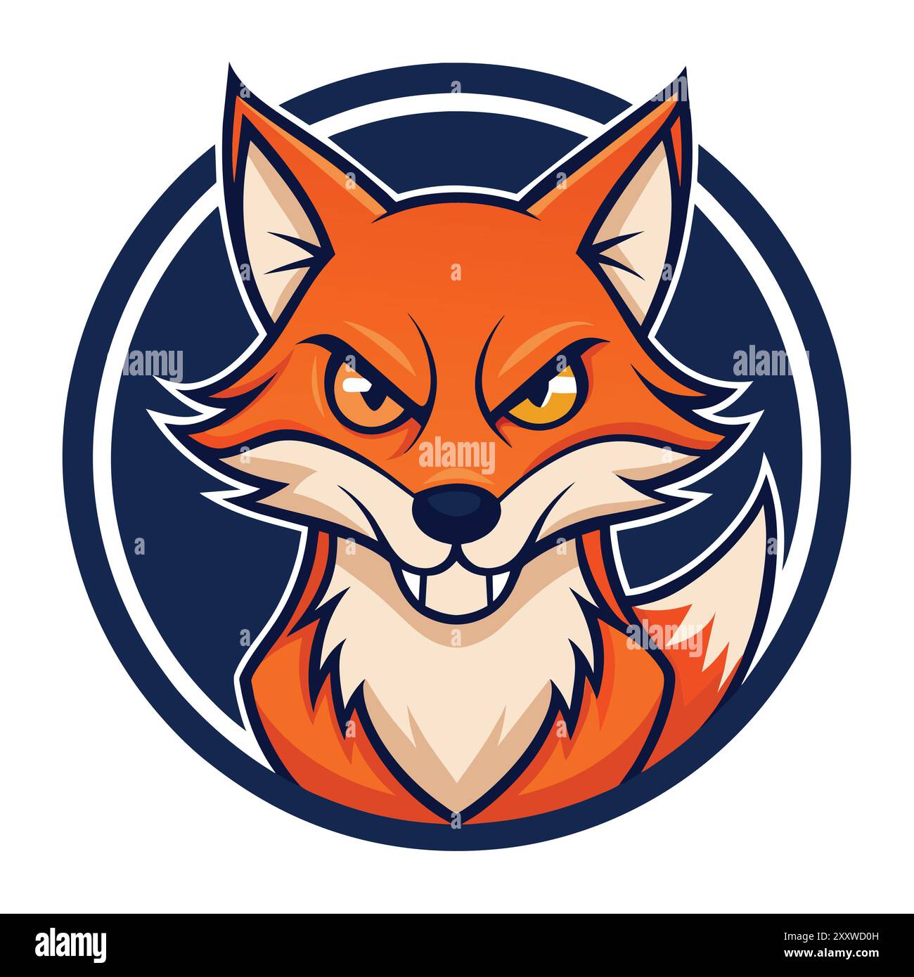 Fox Face Logo Vector Inside Circle Stock Vector Image & Art - Alamy
