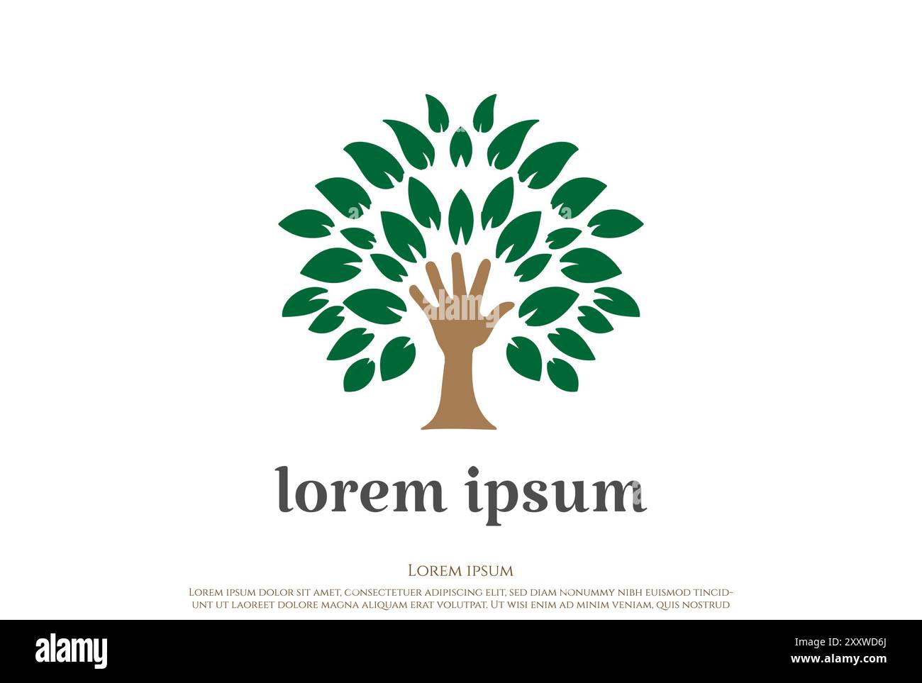 Hand Plant Tree for Education Charity Foundation or Environment Logo ...