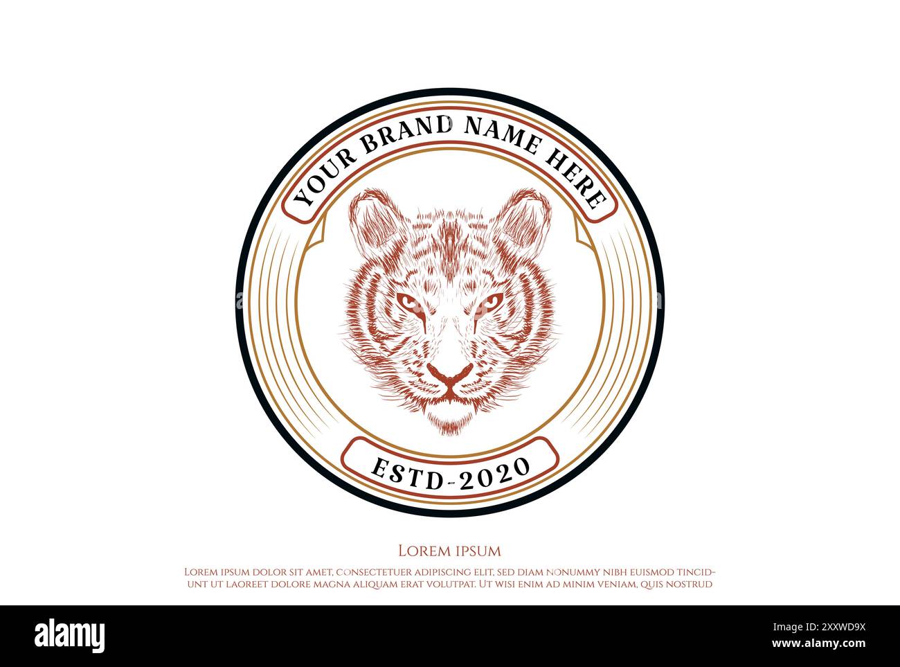Hand Drawn Tiger Head for International Tiger Day Logo Design Vector ...