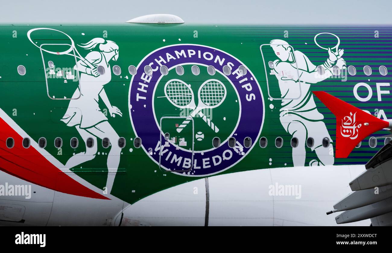 Airbus A380-861 of Emirates, registration A6-EOE, visits Manchester ...