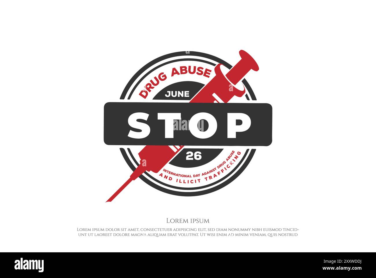 Circular Syringe for International Day Against Drug Abuse and Illicit ...