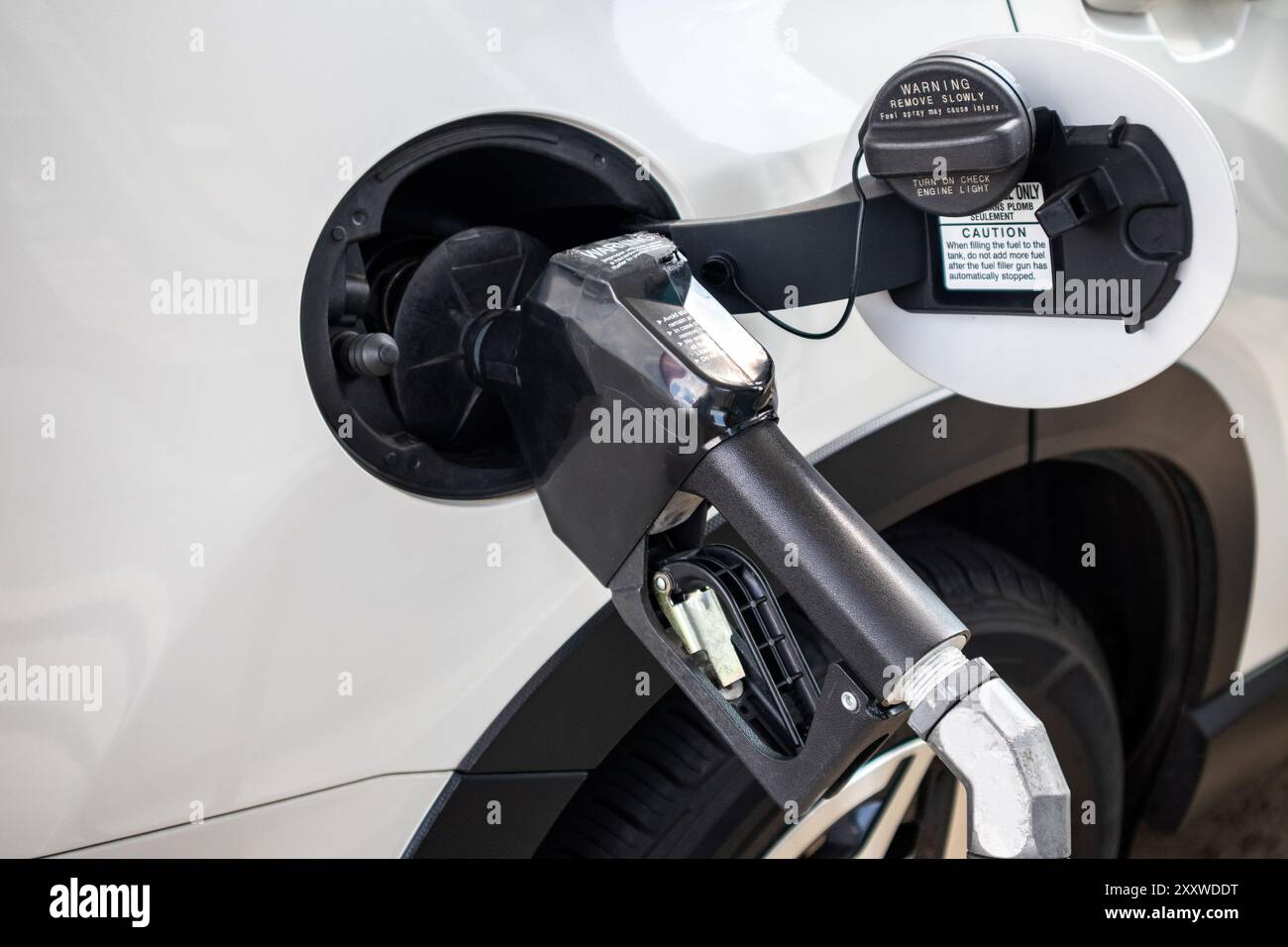 Pumping gasoline at a gas station Stock Photo - Alamy