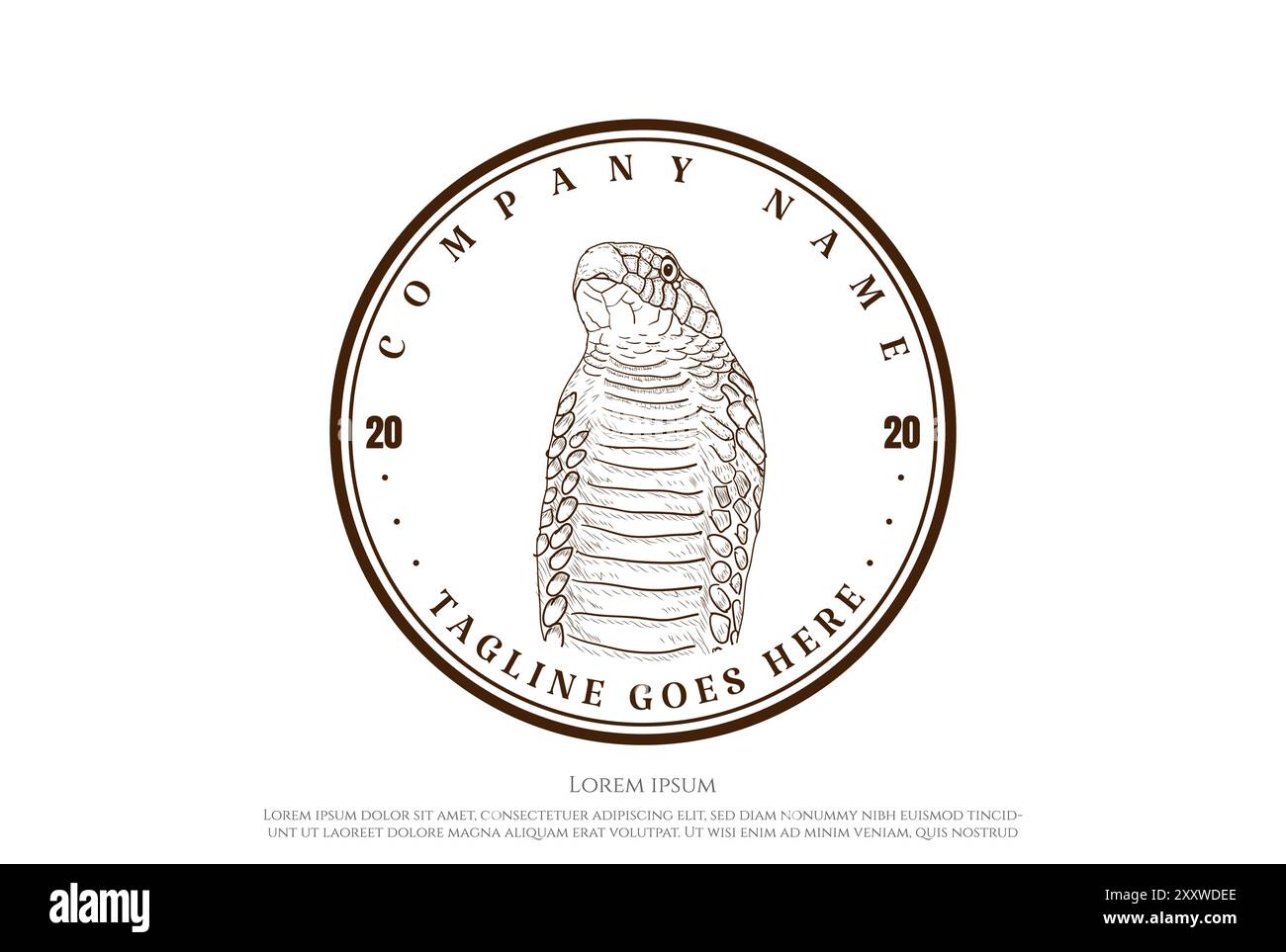Retro Snake King Cobra Viper Black Mamba Badge Label Logo Design Vector ...