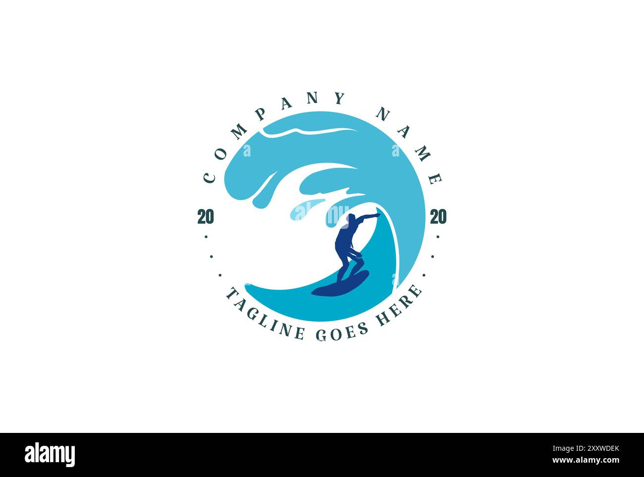 Vintage surfing club emblem hi-res stock photography and images - Alamy