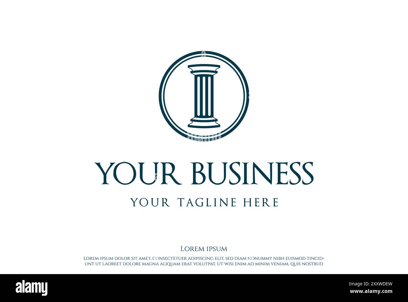 Simple Minimalist Pillar Column Attorney Law Firm Logo Design Vector ...