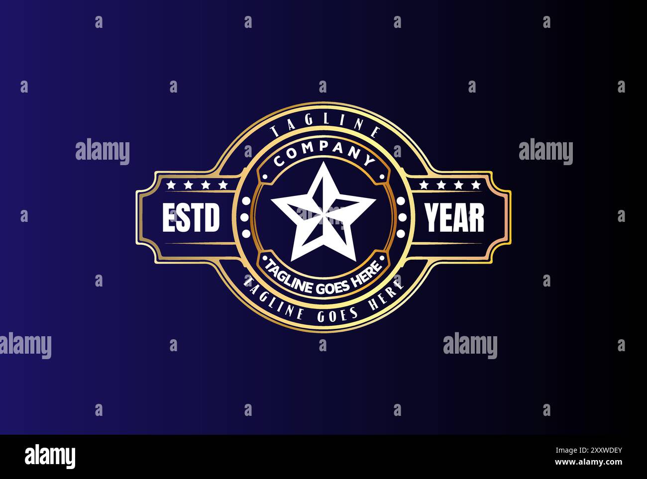 Vintage Golden Star for Fight Champion Belt Logo Design Vector Stock ...