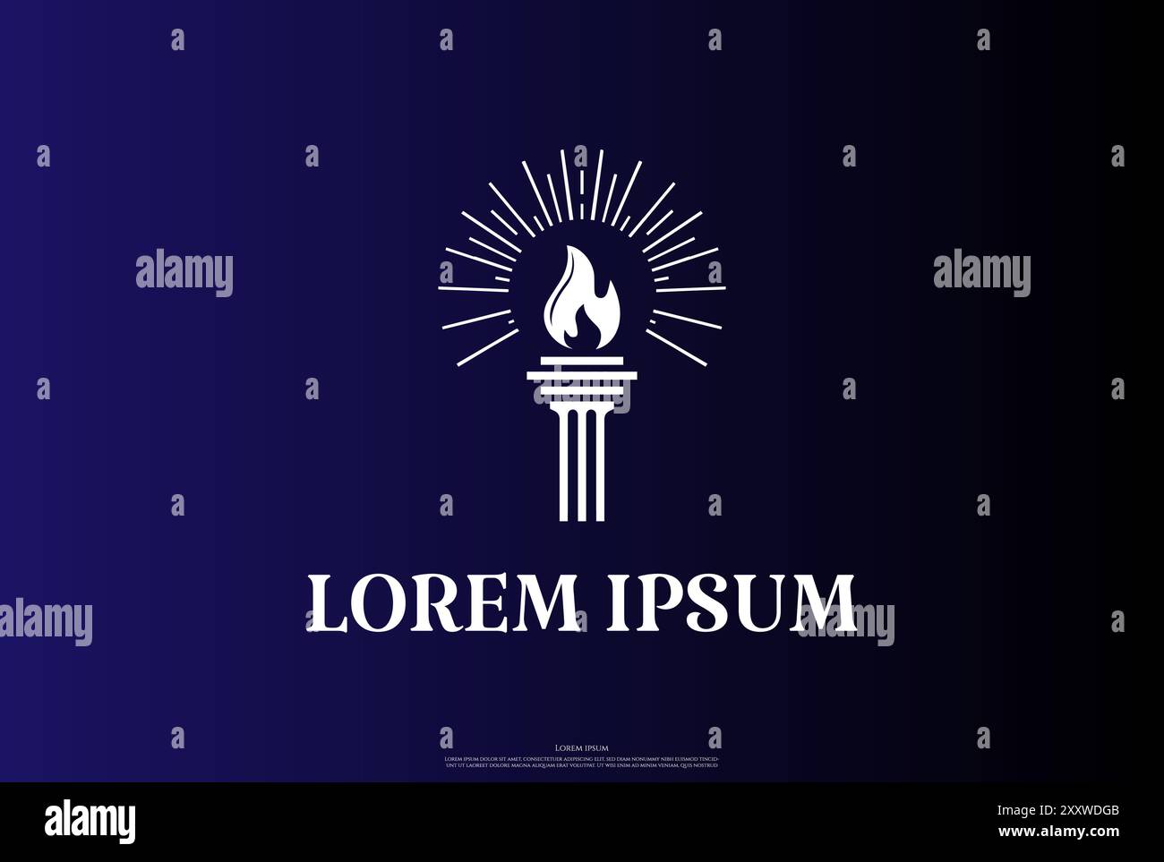 Pillar Column Burn Torch Fire Flame Light Logo Design Vector Stock ...