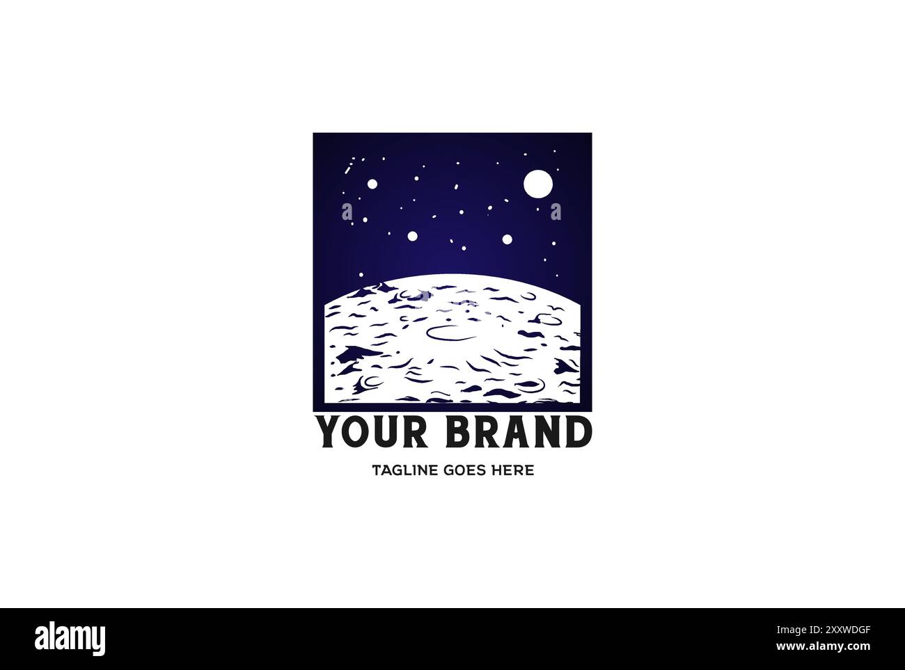 Hipster Vintage Retro Moon Planet Surface Science For T Shirt Logo ...