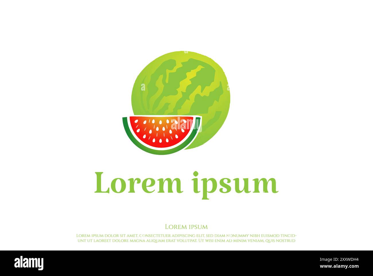 Simple Minimalist Fresh Watermelon Fruit Logo Design Vector Stock ...