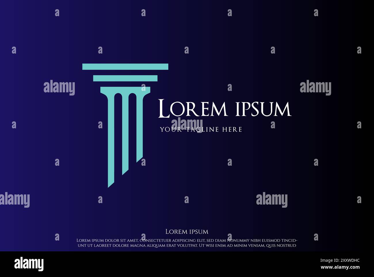 Simple Minimalist Pillar Column Attorney Law Firm Logo Design Vector ...