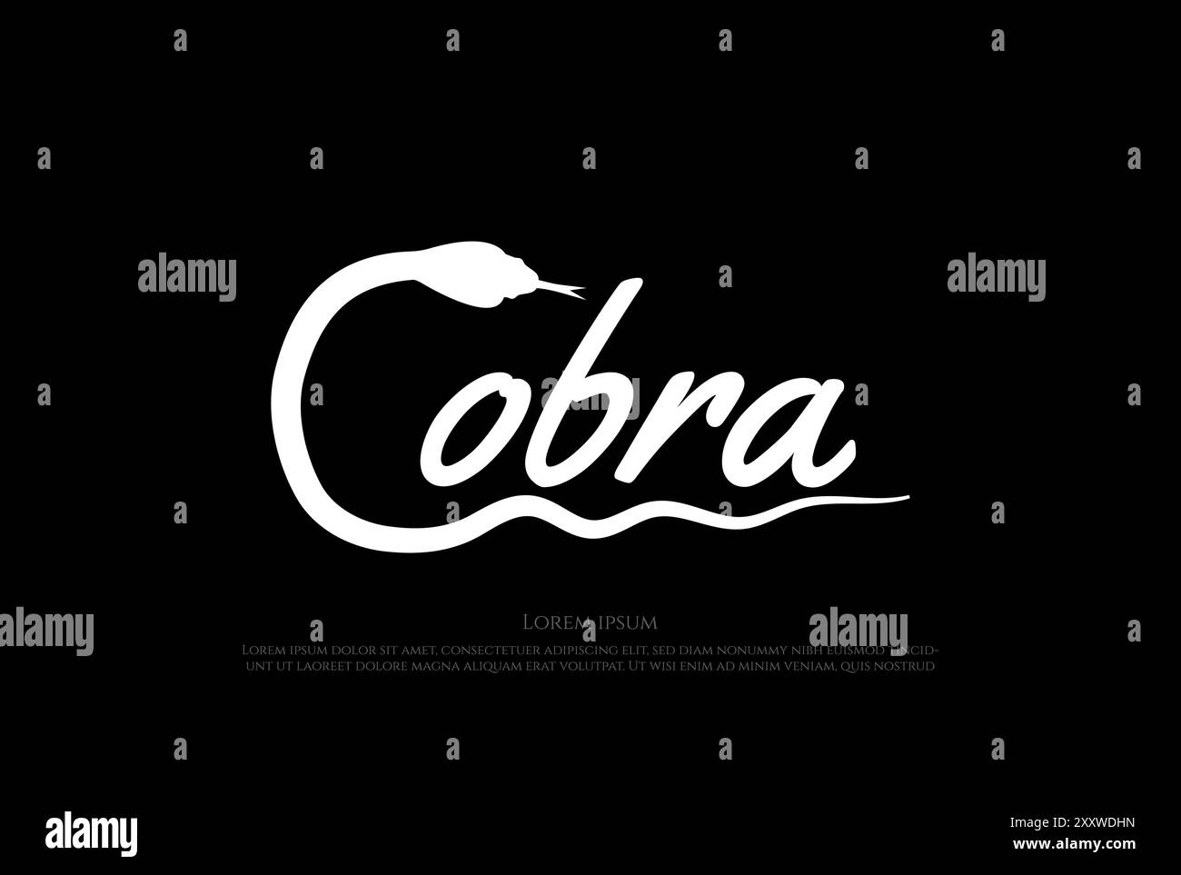 Snake Letter Cobra Word Text Font Type Typography Logo Design Vector ...