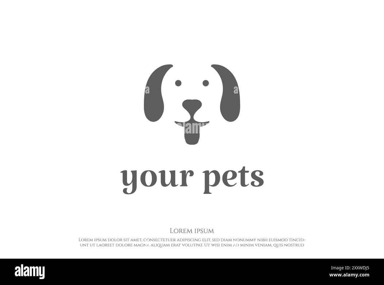 Simple Minimalist Cute Dog Puppy Face Logo Design Vector Stock Vector ...