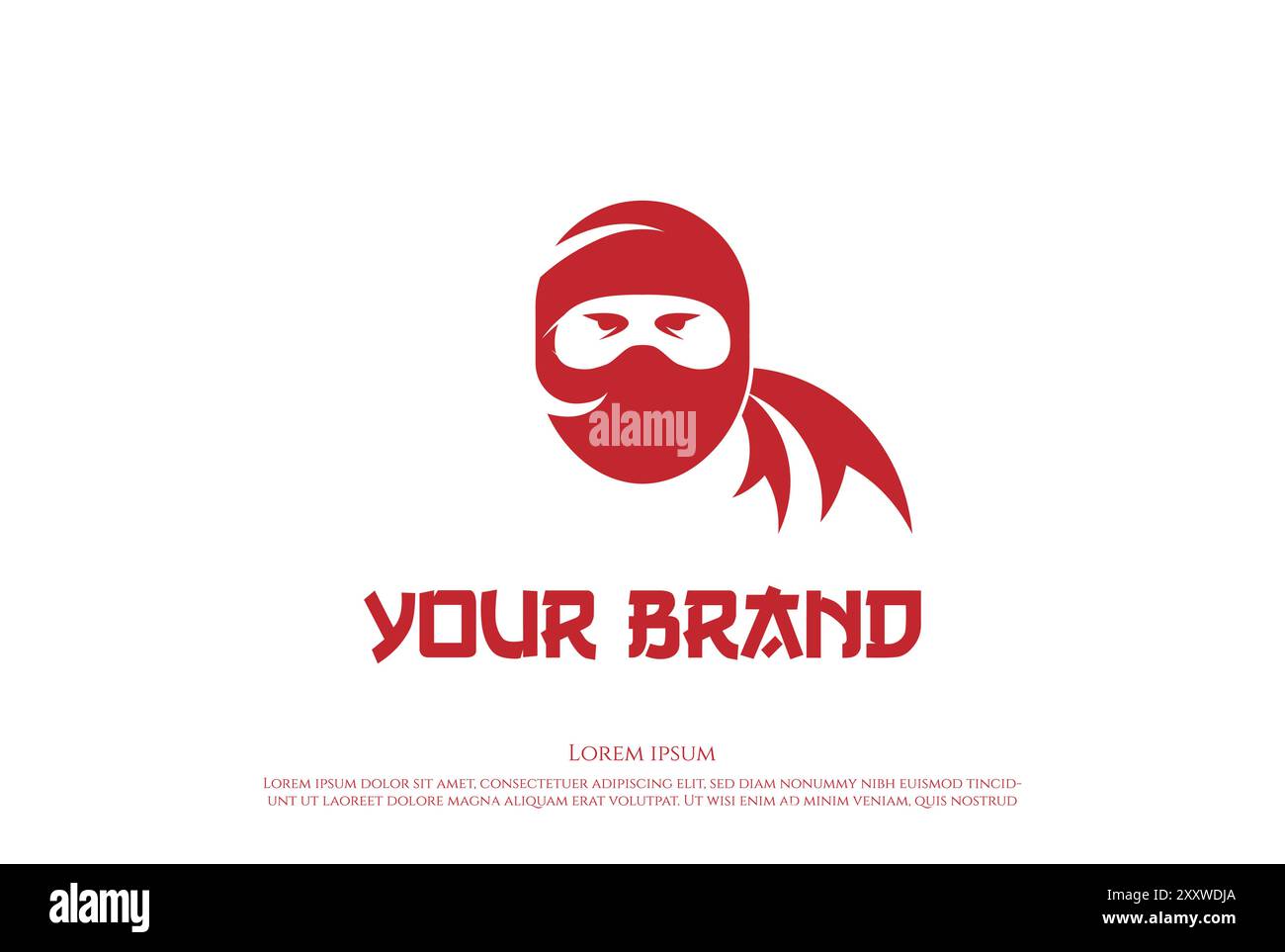 Modern Ninja Head Face Spy Mascot Character Logo Design Vector Stock ...