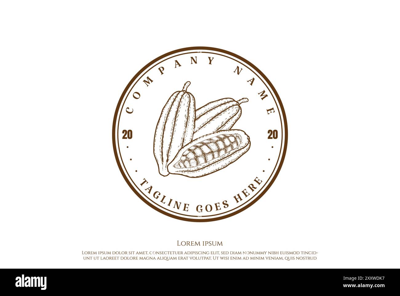 Vintage Retro Cocoa Cacao Chocolate Farm Product Label Logo Design ...