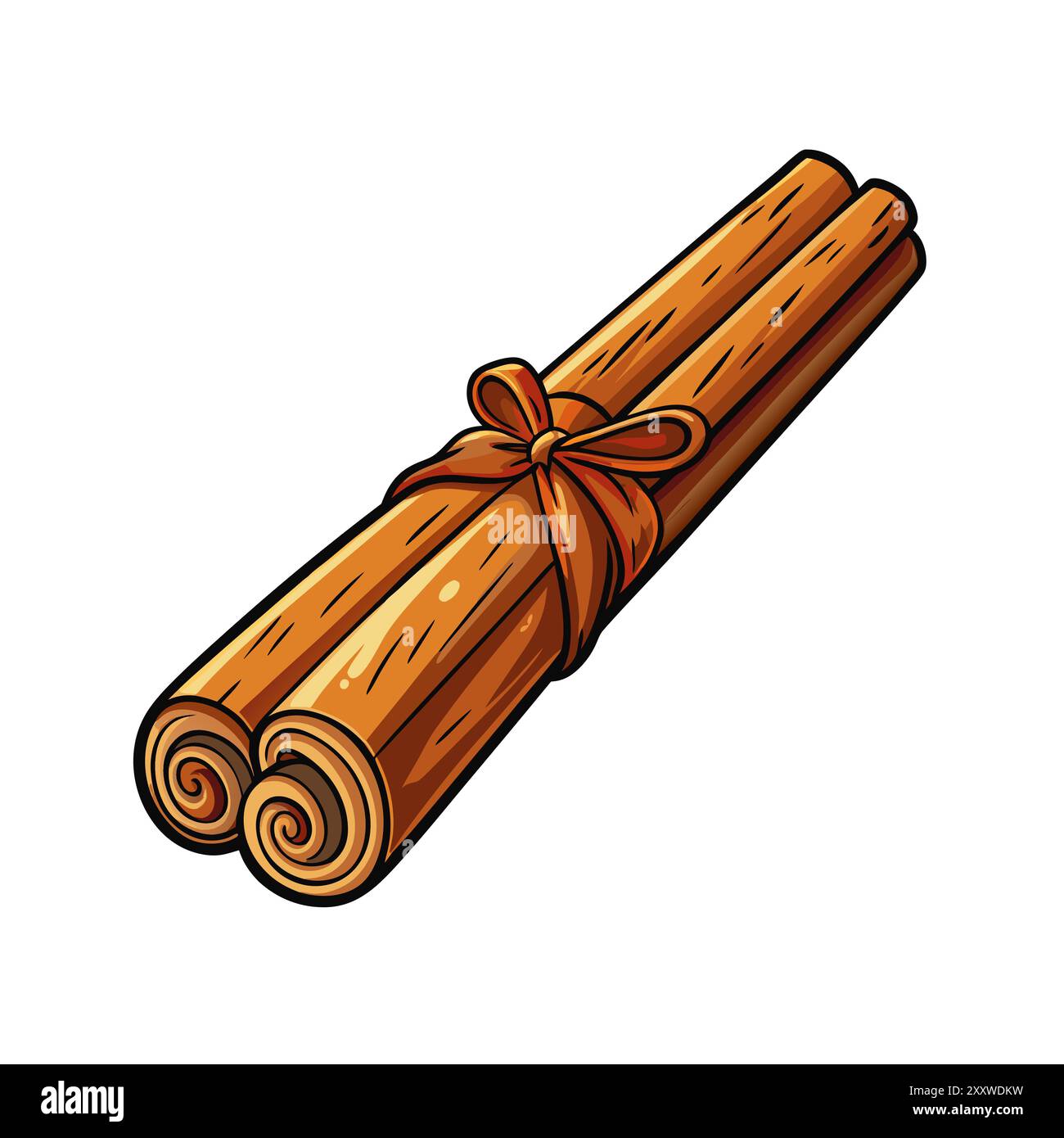 Cinnamon stick. Cinnamon stick isolated on white background. Vector ...