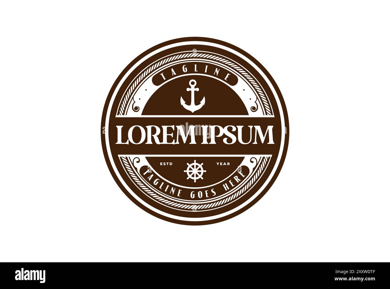 Vintage Circular Anchor Rope for Marine Nautical or Navy Transportation ...