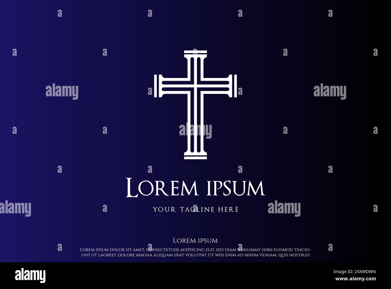 Vintage Jesus Christian Cross Church Chapel Logo Design Vector Stock ...