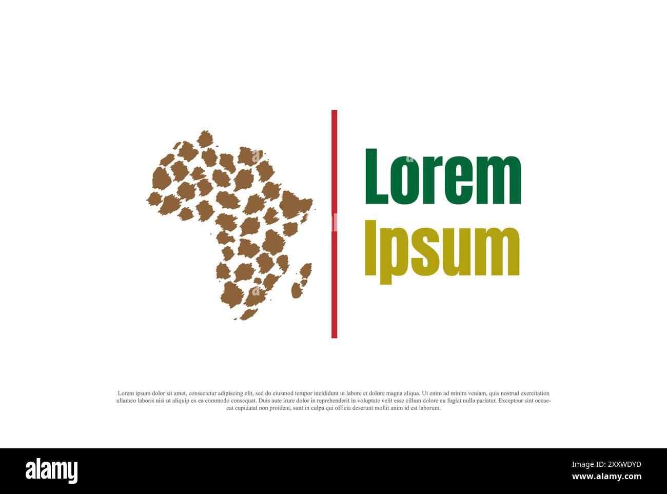 African Map with Leopard or Cheetah Fur for Wildlife Safari Logo Design ...