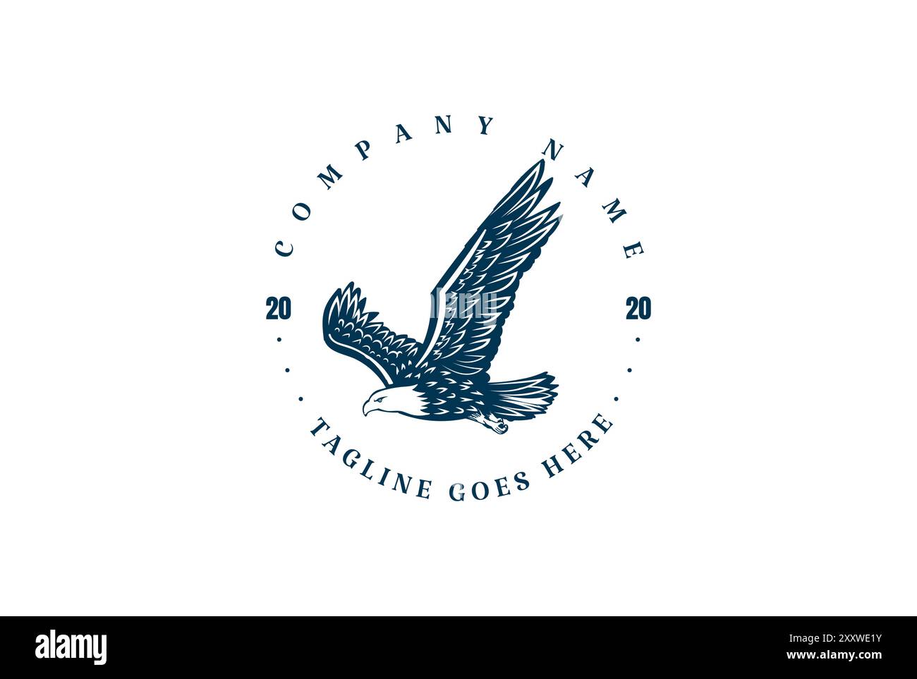 Vintage Retro Flying Eagle Falcon Hawk Badge Emblem Label Logo Design ...