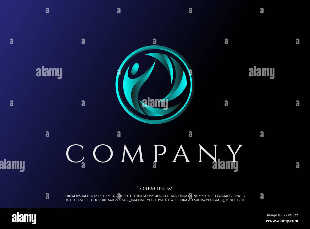 Circular Circle Human for Healthy Logo Design Vector Stock Vector Image ...