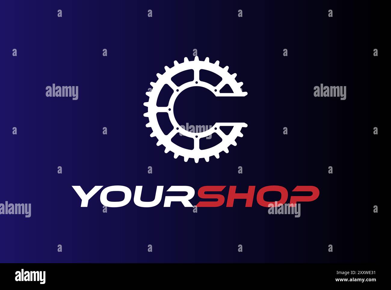 Initial Letter C for Cycle Gear Cog Drive or Bike Sport Club Logo ...