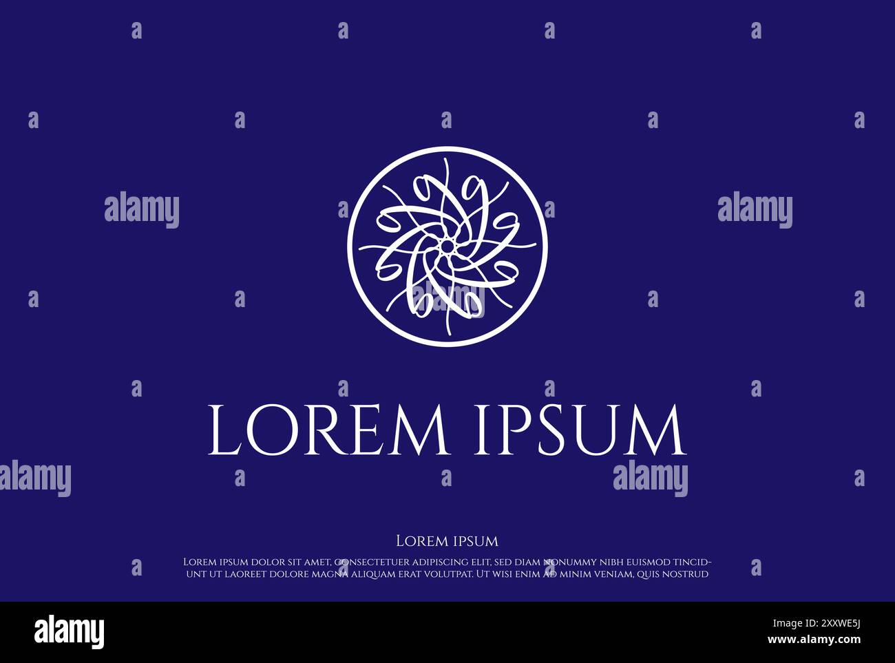 Circle Elegant Luxury Flower Line Pattern Logo Design Vector Stock ...