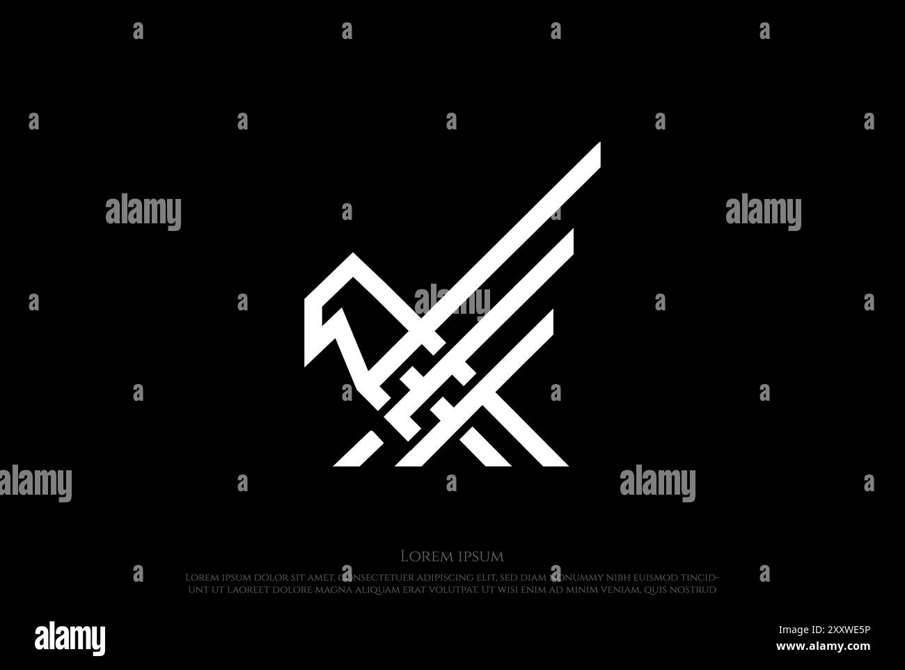 Strong Eagle Hawk Falcon Bird Monogram Logo Design Vector Stock Vector ...