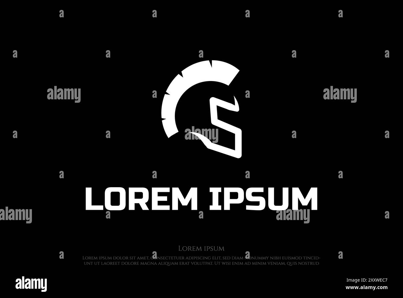 Initial Letter S for Sparta Spartan Warrior Helmet Logo Design Vector ...