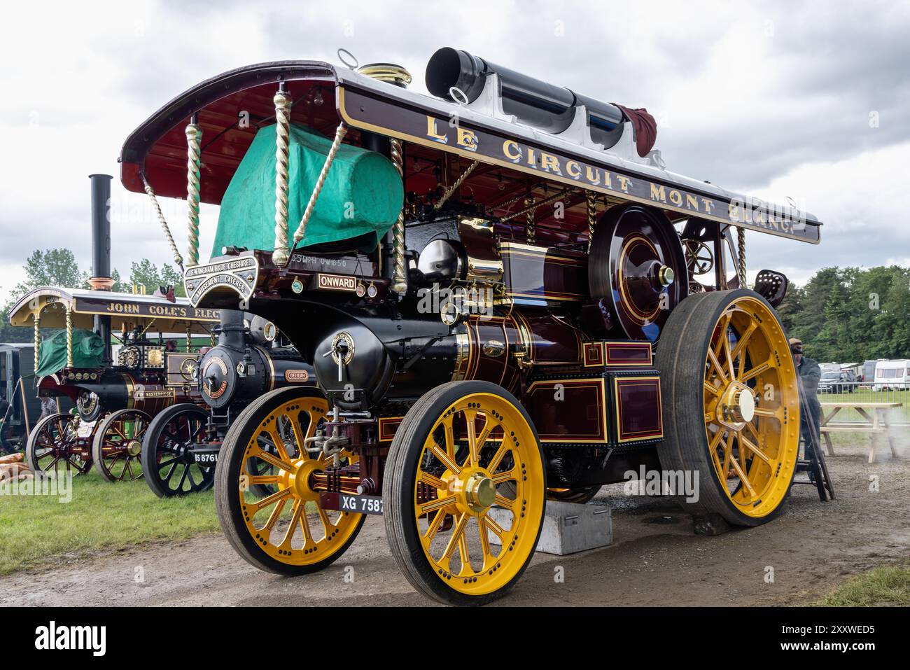 Row of classic vintage restored traction steam engines at The Royal ...