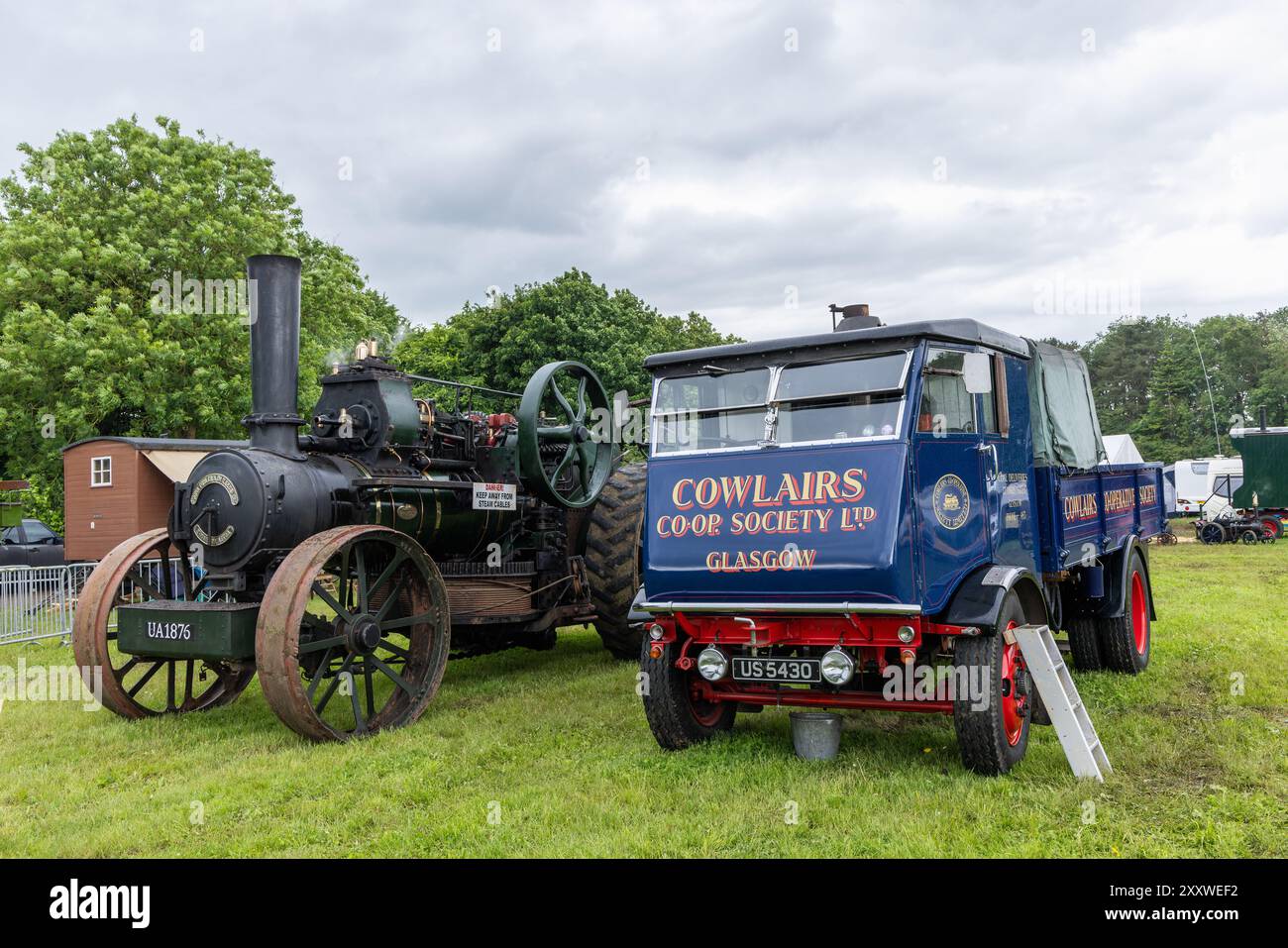 Classic restored vintage steam powered traction engines at The Royal ...