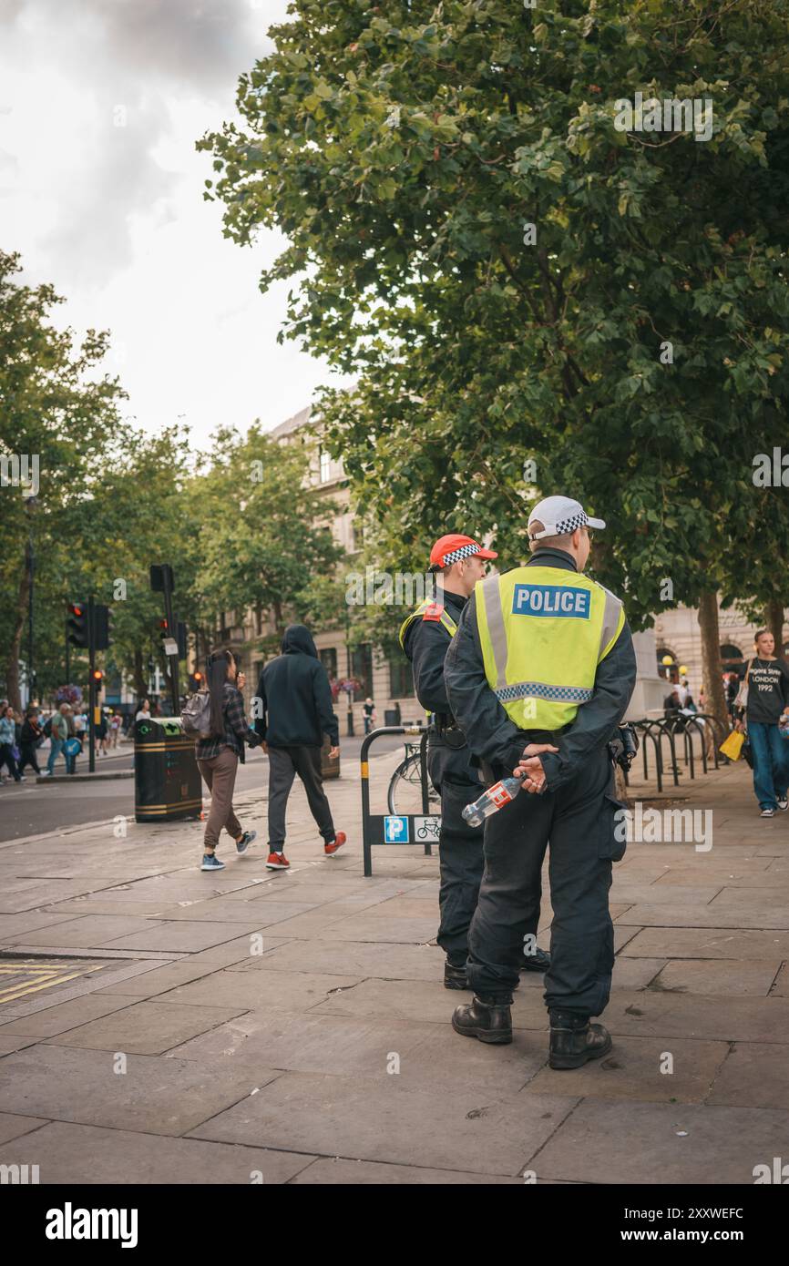 Police Officer Patrolling During Euro Finals in Central London Stock ...