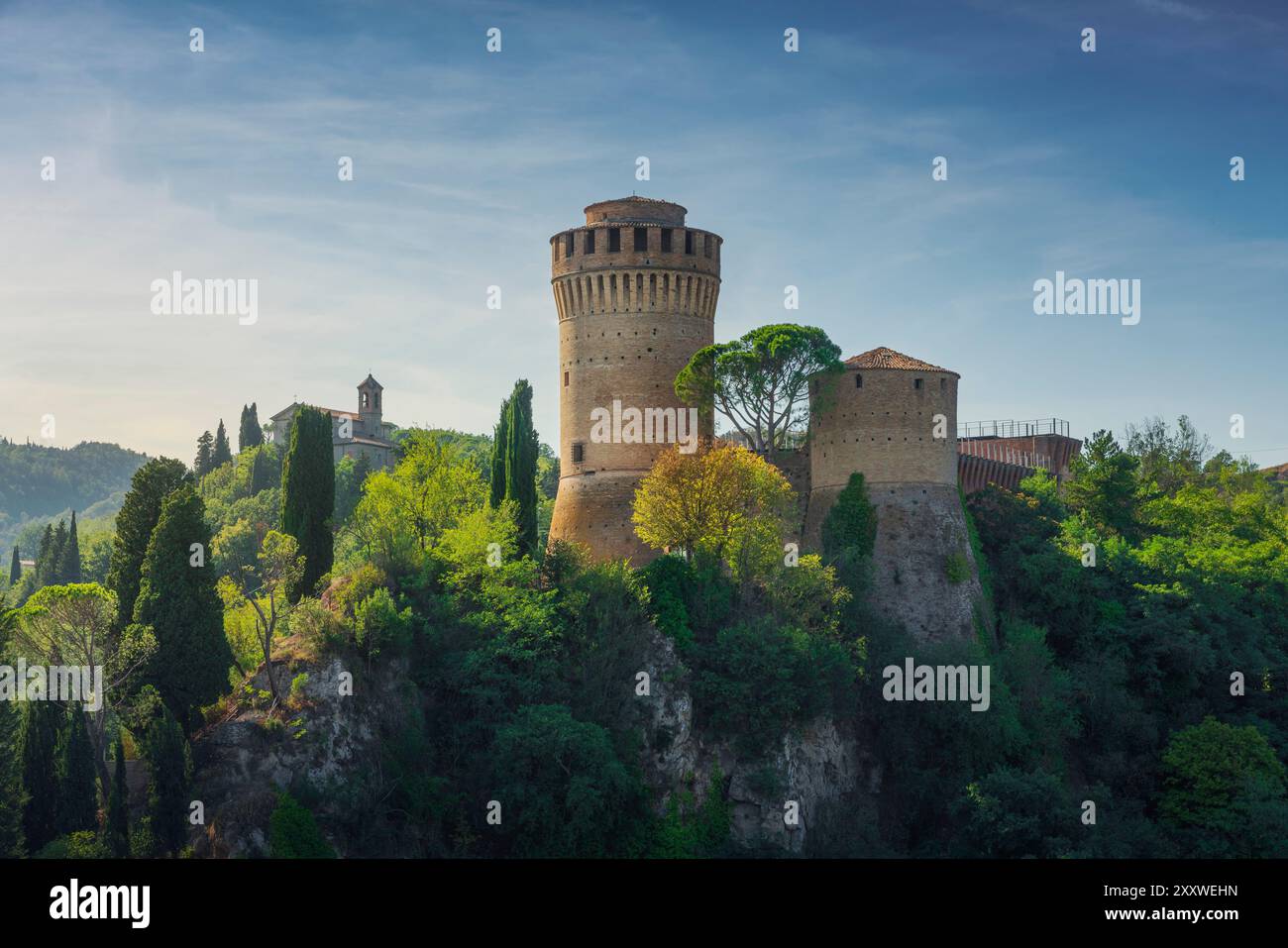 Brisighella historic fortress. View from clack tower. Also known as ...
