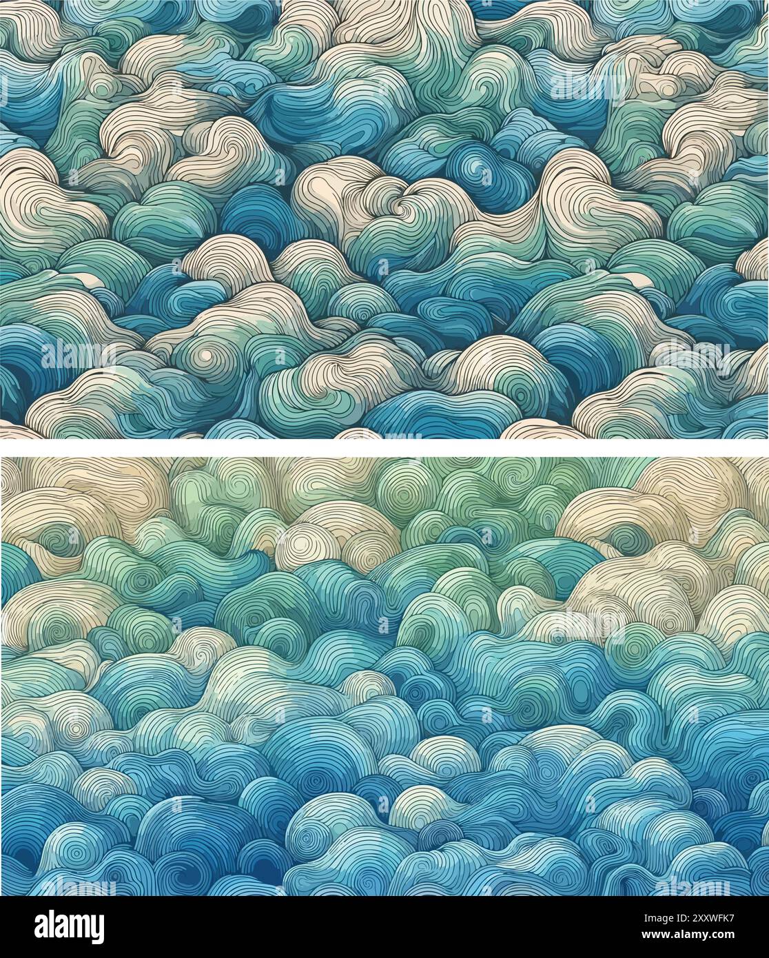 A seamless vector wave is a continuous, smooth curve created using ...