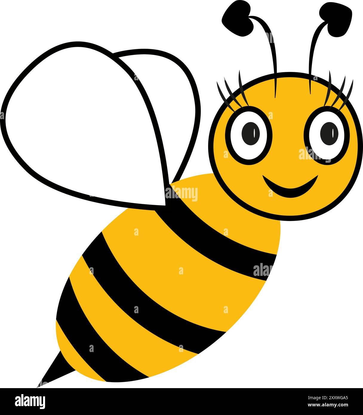 Bee in cartoon style. Cheerful bee. Bee for children. Vector ...