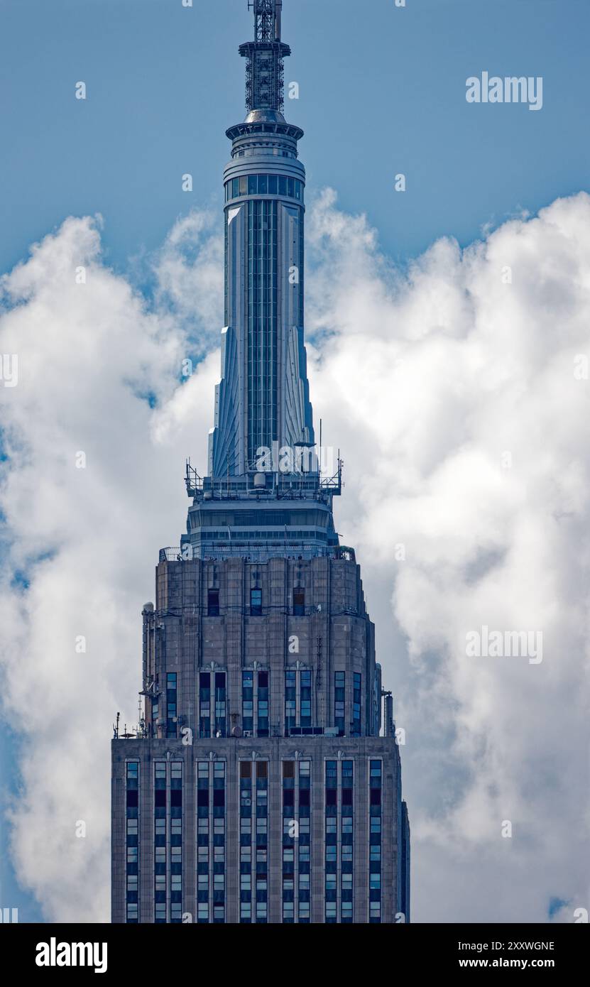 Empire State Building mast, originally planned as a dirigible mooring point, endures as tourist ...