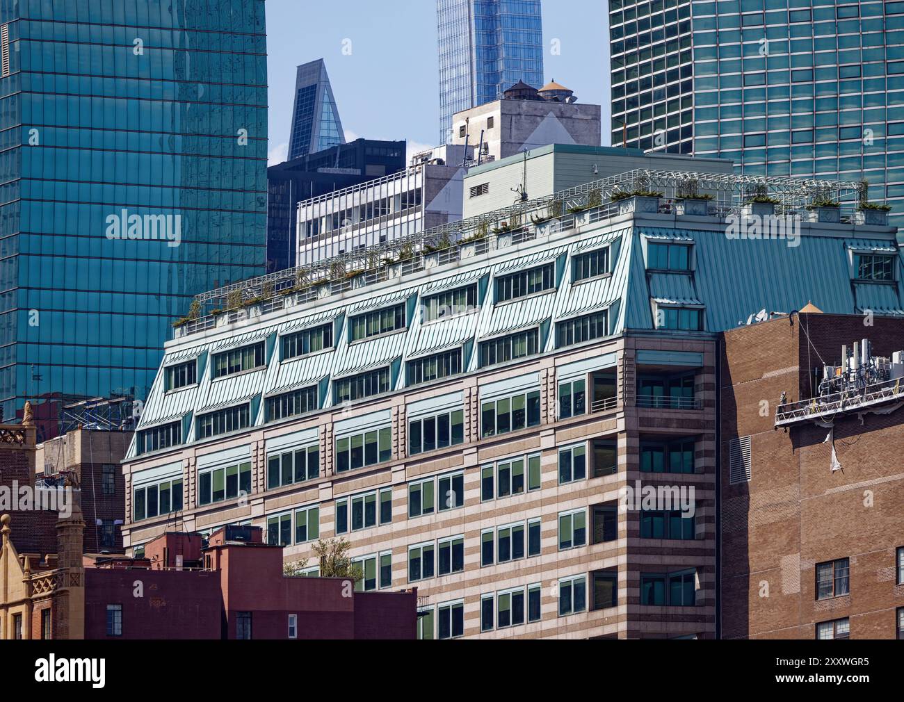 Two verdigris floors of the truncated mansard roof of 3 United Nations ...