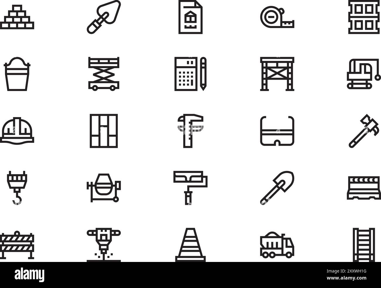 Construction icons collection is a vector illustration with editable ...