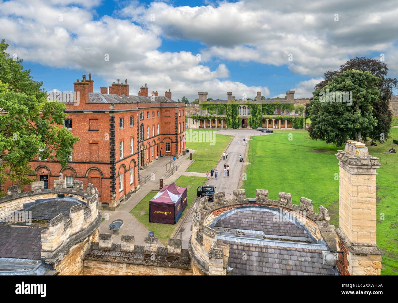 Lincoln Castle from the Castle walls, looking towards the Victorian ...