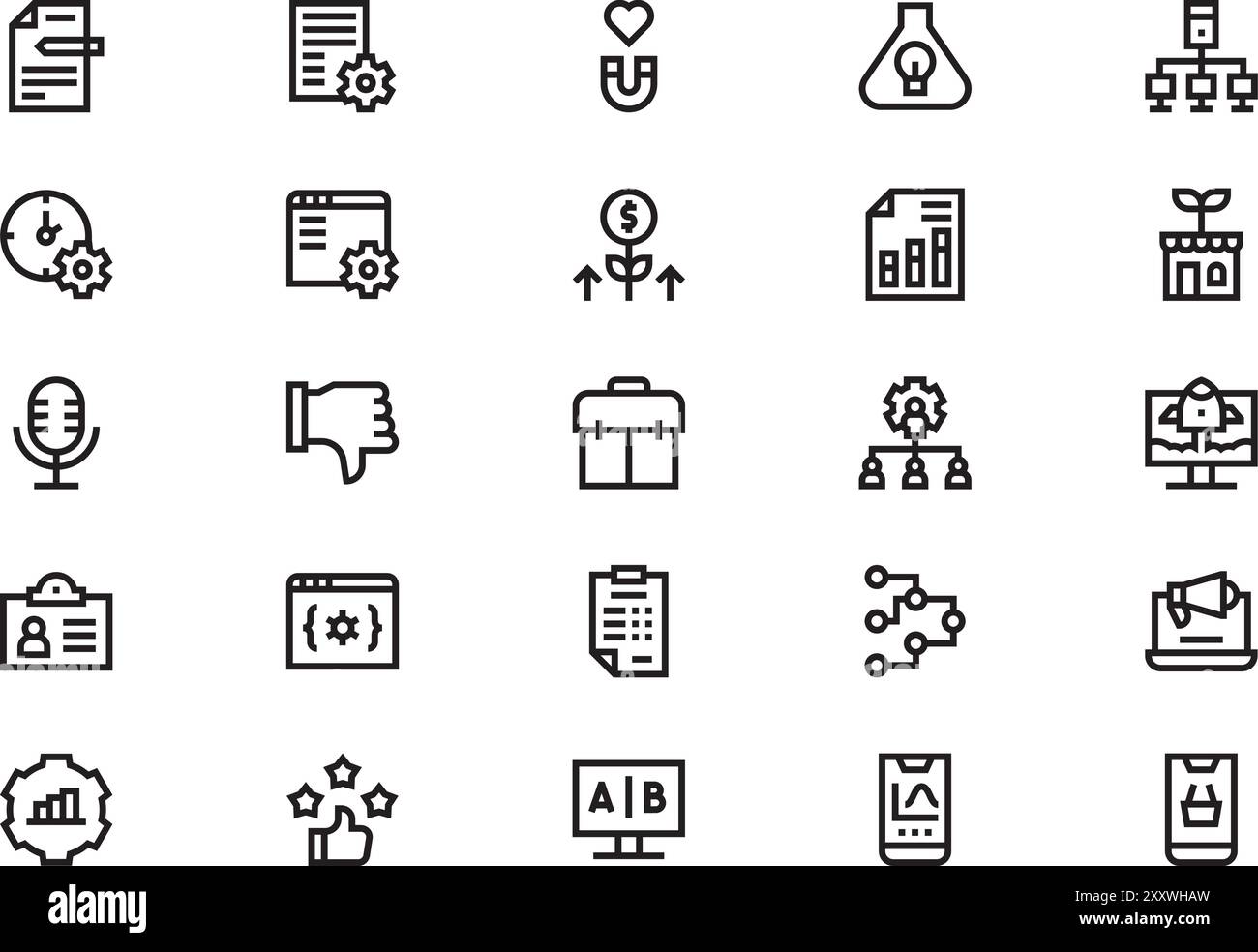 Marketing and growth icons collection is a vector illustration with ...