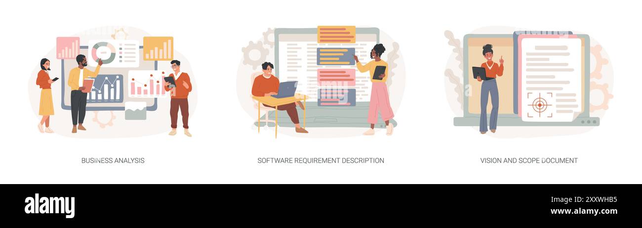 Project development specifications isolated concept vector illustration ...