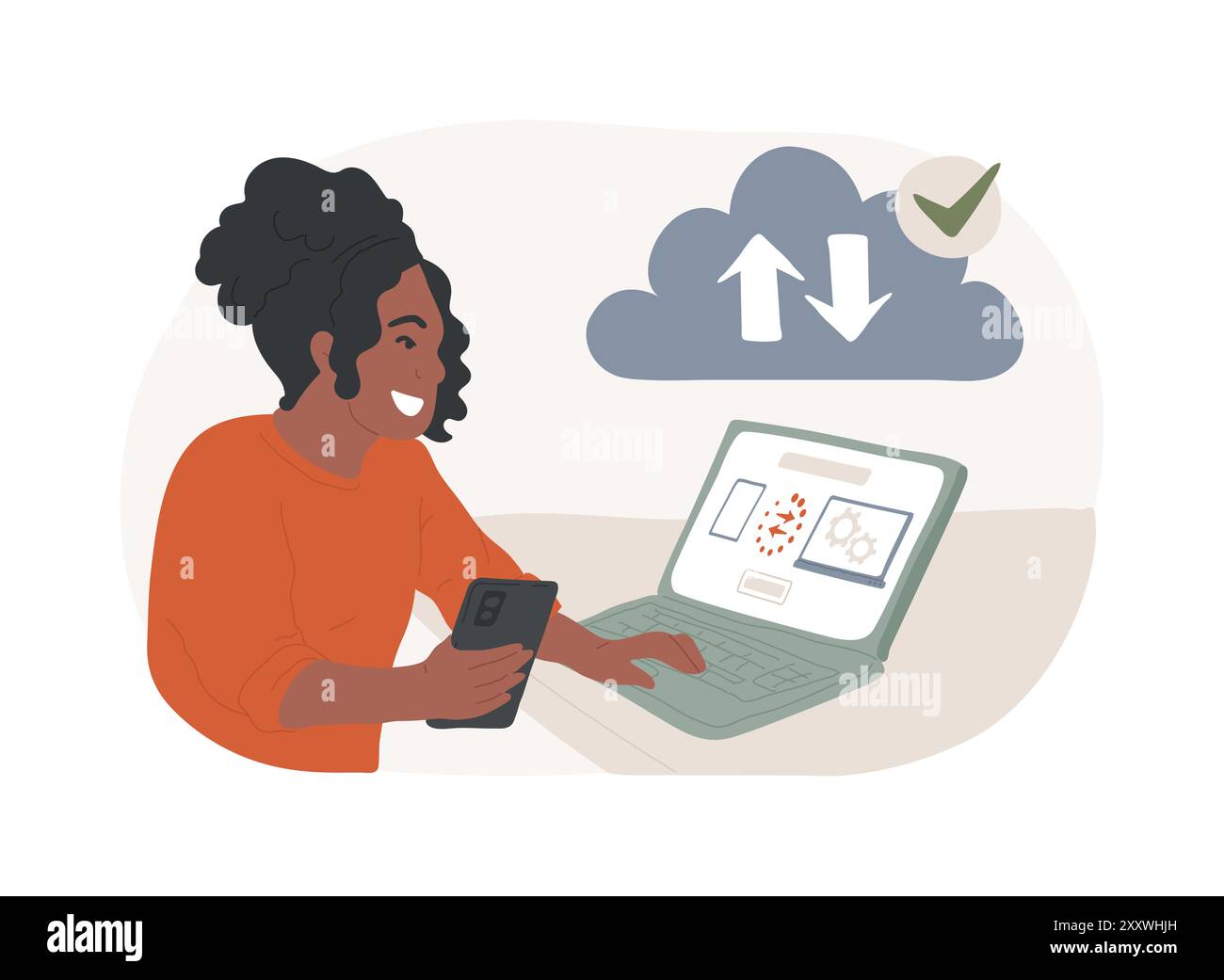 Data backup and recovery isolated cartoon vector illustrations Stock ...