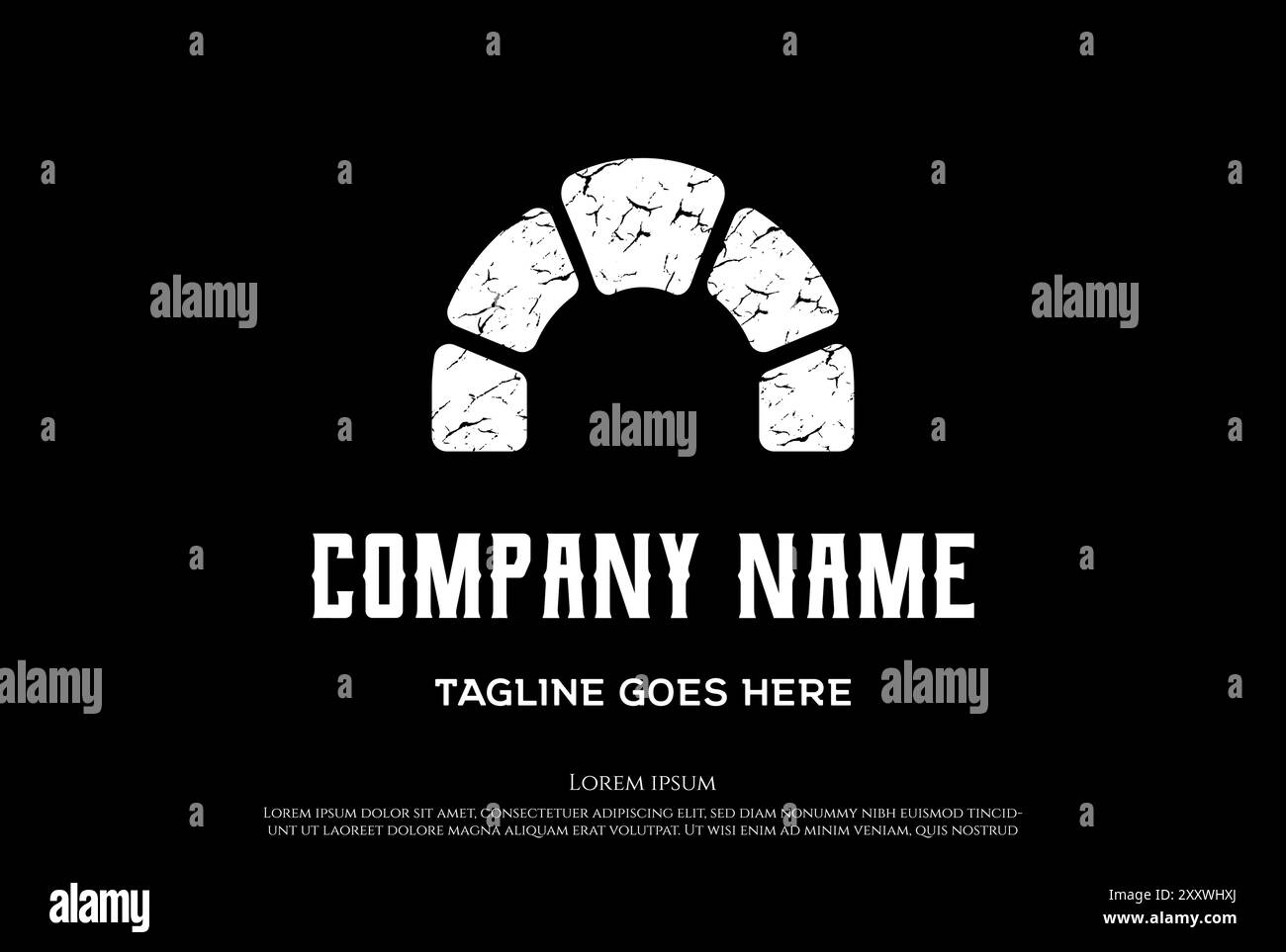 Simple Minimalist Rustic Keystone Brick Logo Design Vector Stock Vector ...