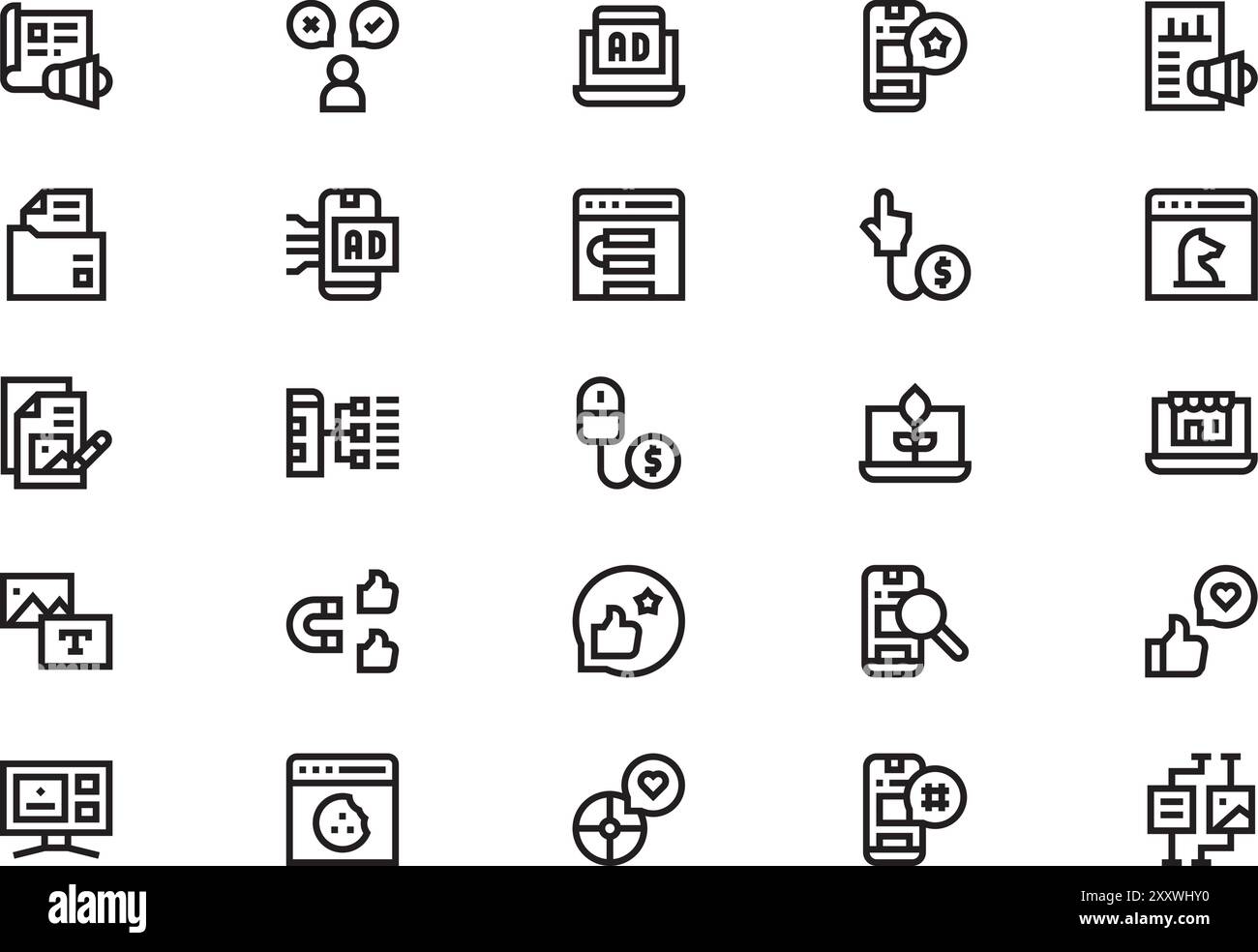 Social media agency icons collection is a vector illustration with ...