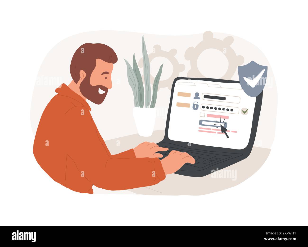 Create new password isolated cartoon vector illustrations Stock Vector ...