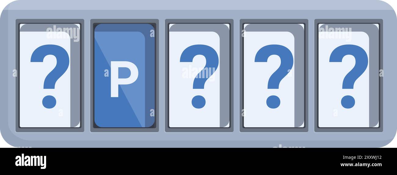 Parking guidance system indicating free parking space with question ...