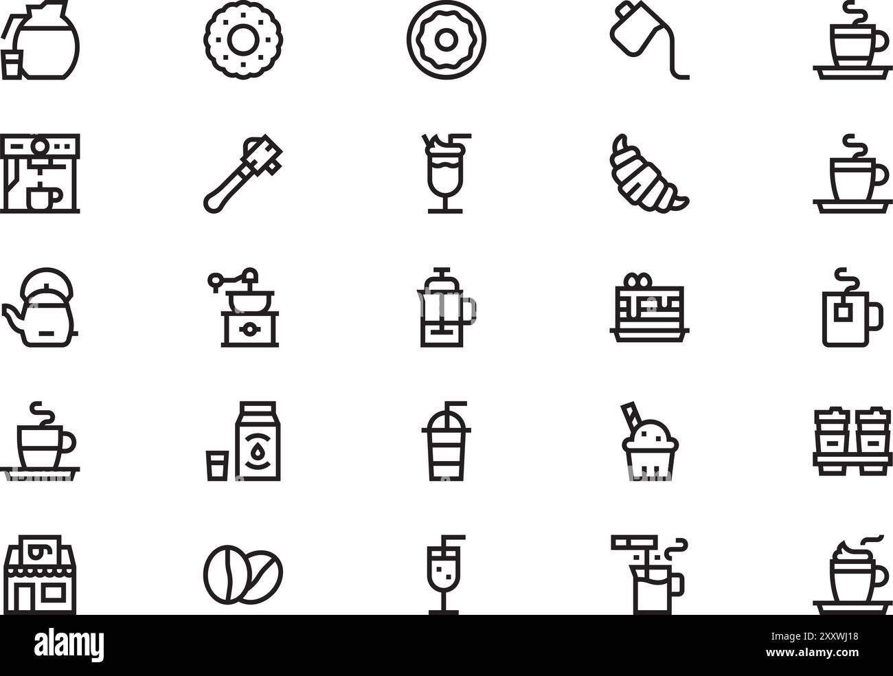 Coffee shop icons collection is a vector illustration with editable ...