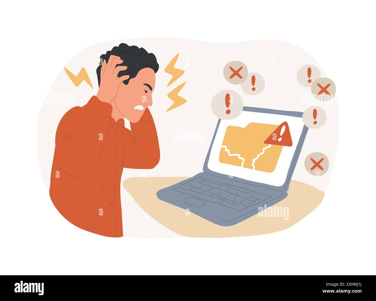 Software problems isolated cartoon vector illustrations Stock Vector ...