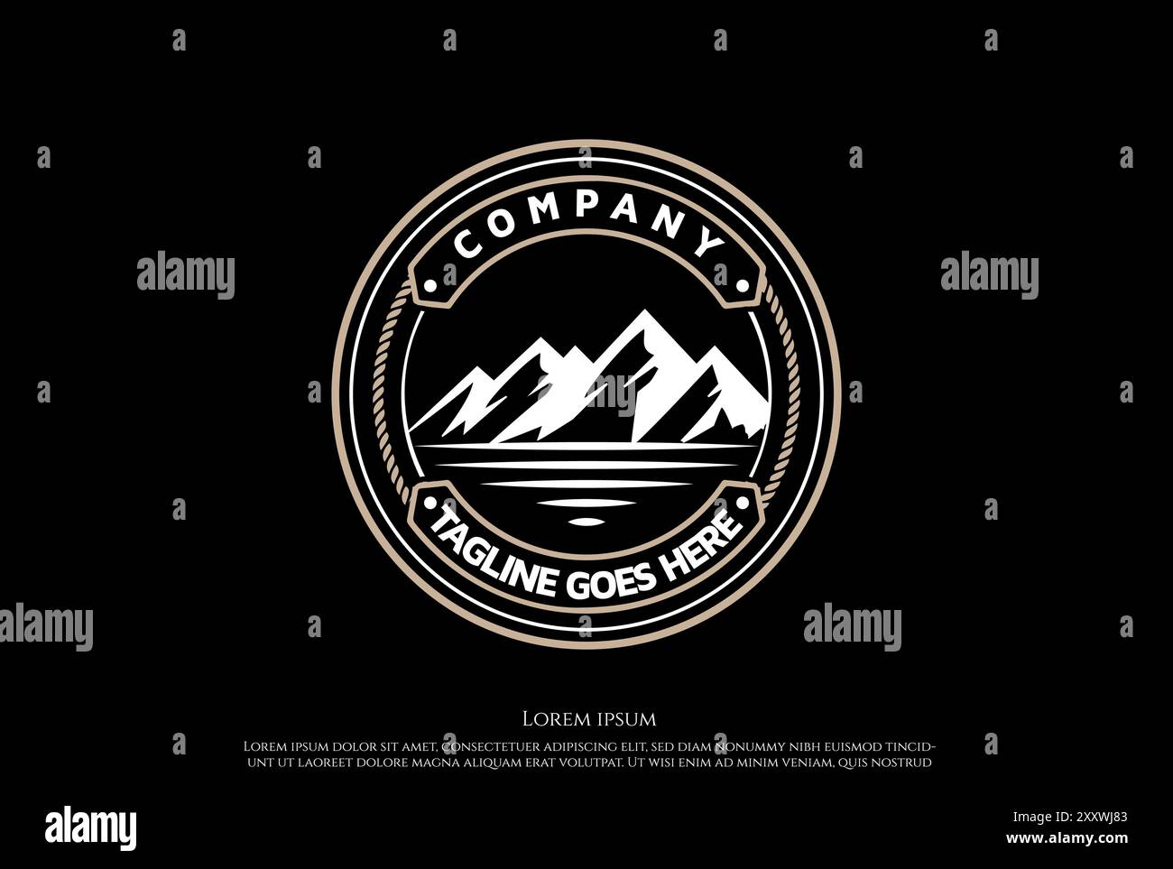 Ice Snow Mountain for Adventure Badge Label Seal Sticker Logo Design ...