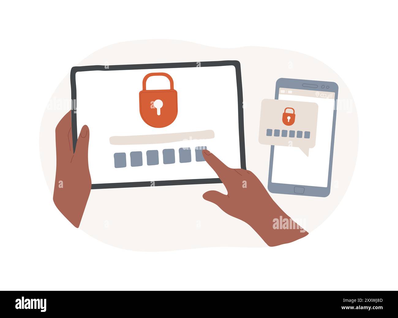 Two-factor authentication verification isolated cartoon vector ...