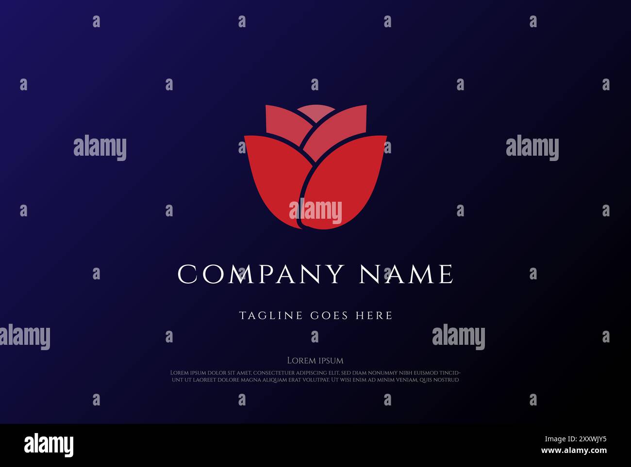 Simple Minimalist Red Rose Flower Logo Design Vector Stock Vector Image ...